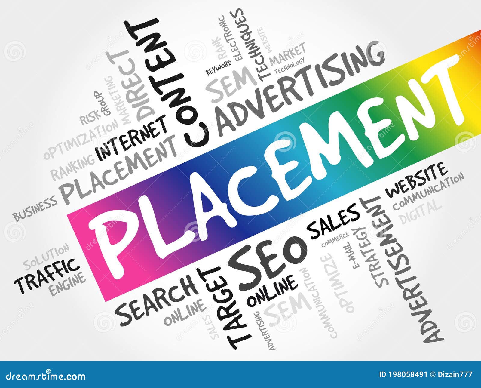 PLACEMENT Word Cloud Concept Stock Illustration - Illustration of cloud ...