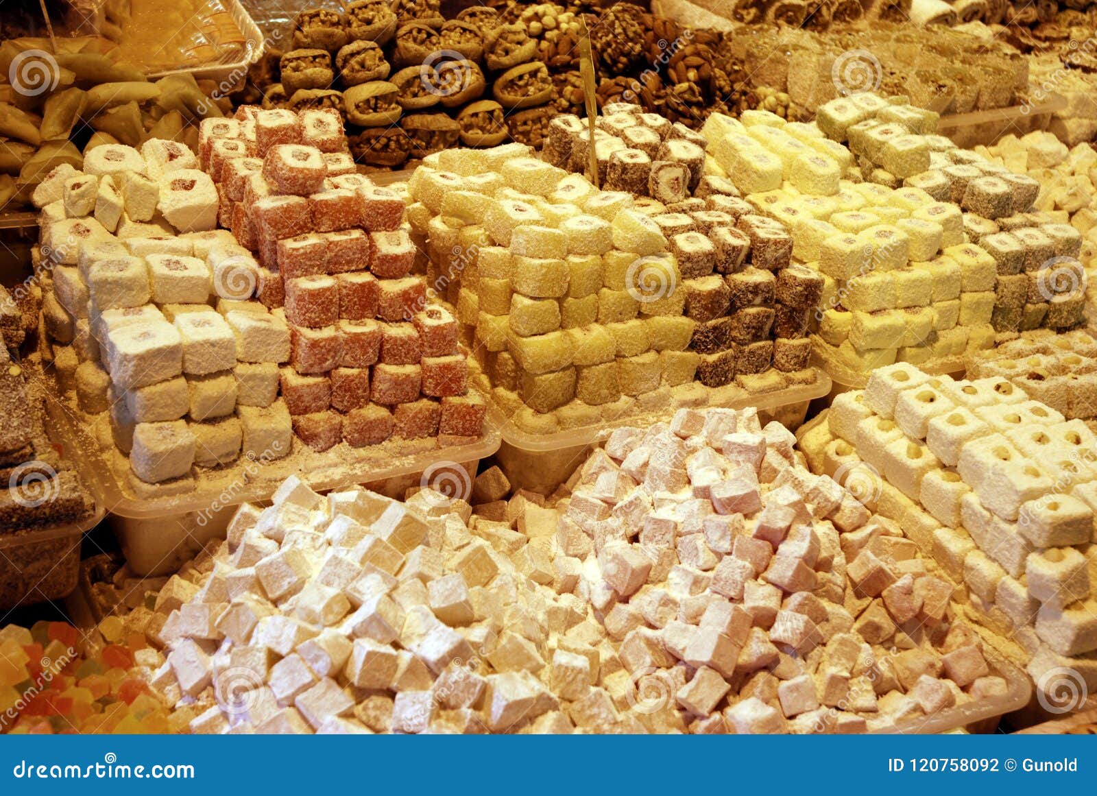 Placeres Turcos, Dulces Turcos Tradicionales Foto de archivo - Imagen ...