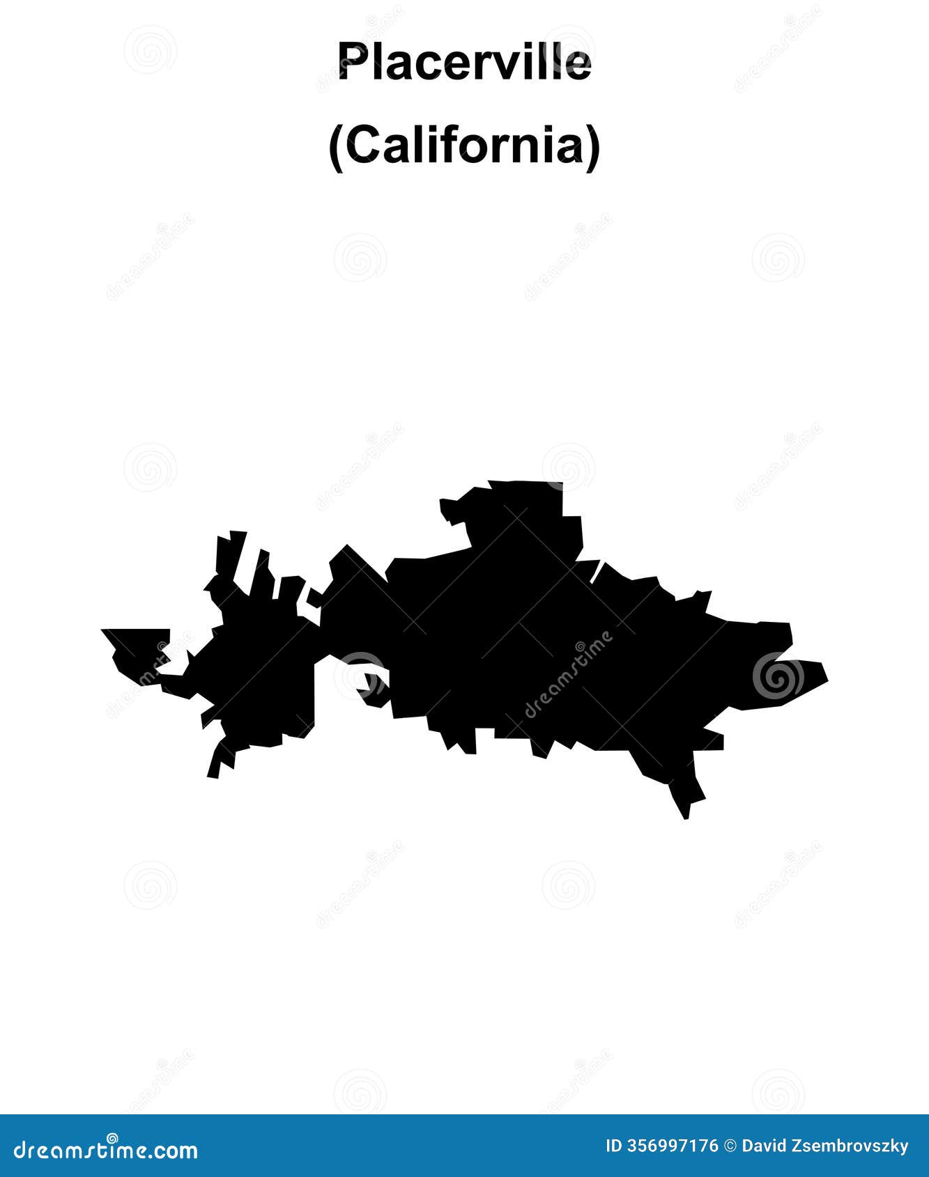 Placerville outline map stock illustration. Illustration of territory ...
