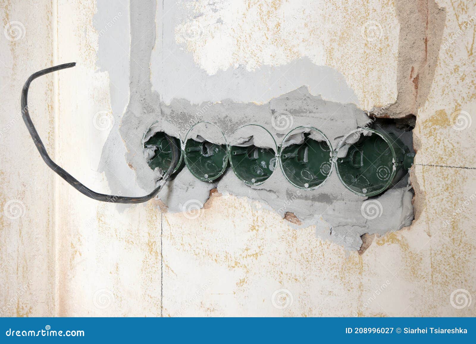Places for the Installation of Electrical Outlets. Apartment Renovation ...
