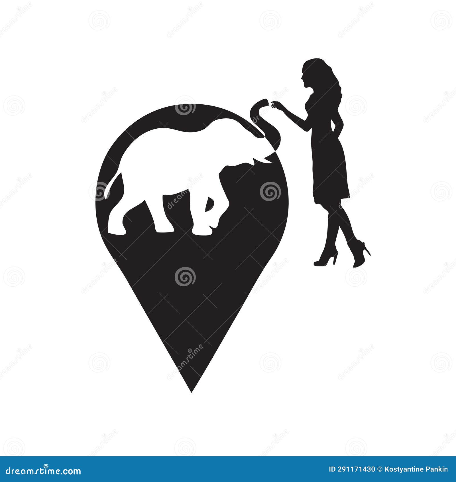Map sign Elephant stock vector. Illustration of happy - 291171430