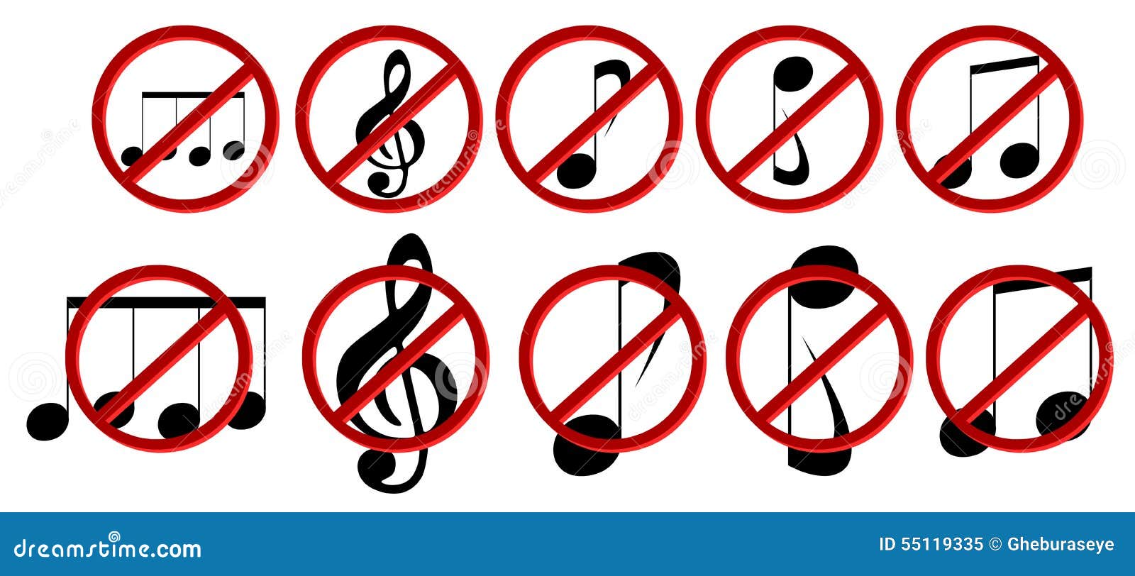 Placez L'interdiction De La Musique Illustration de Vecteur ...