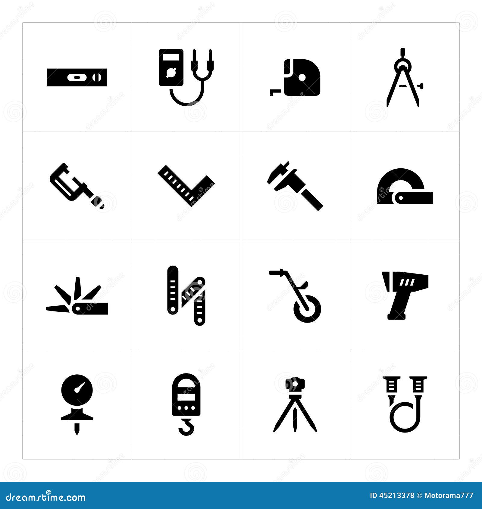 Placez Les Icônes Des Outils De Mesure Illustration de Vecteur ...