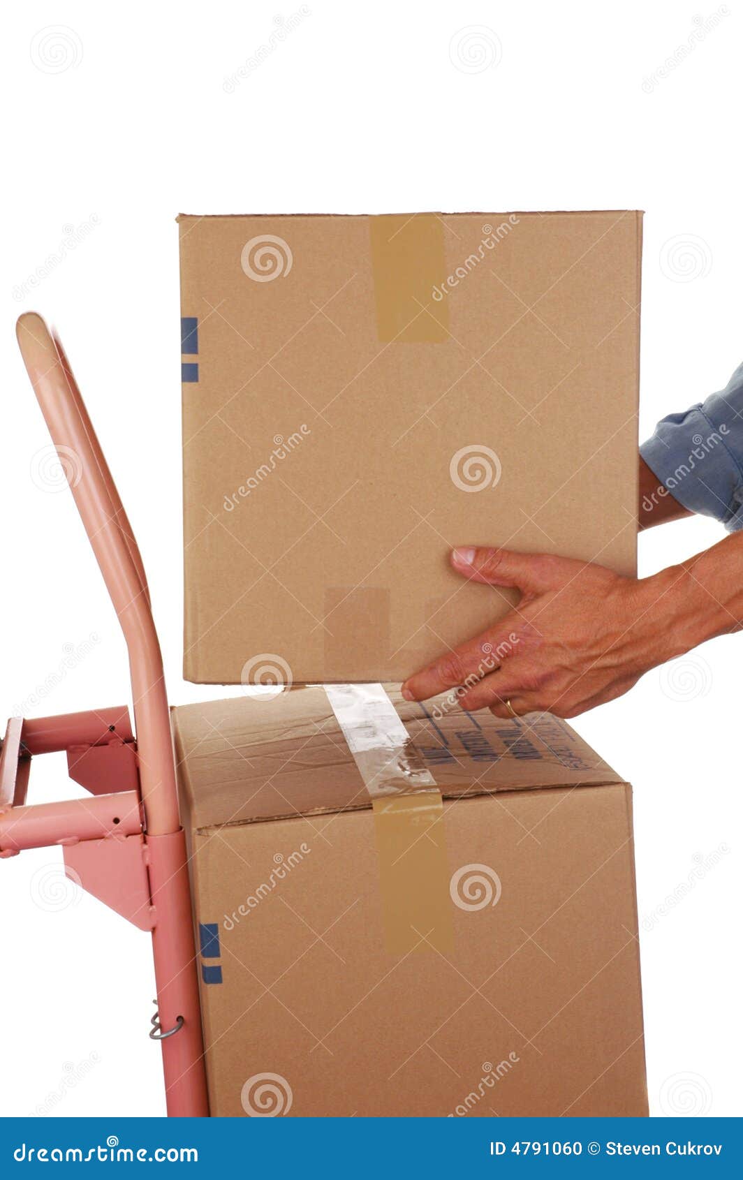 Placing Box on Hand Truck stock photo. Image of dolly - 4791060