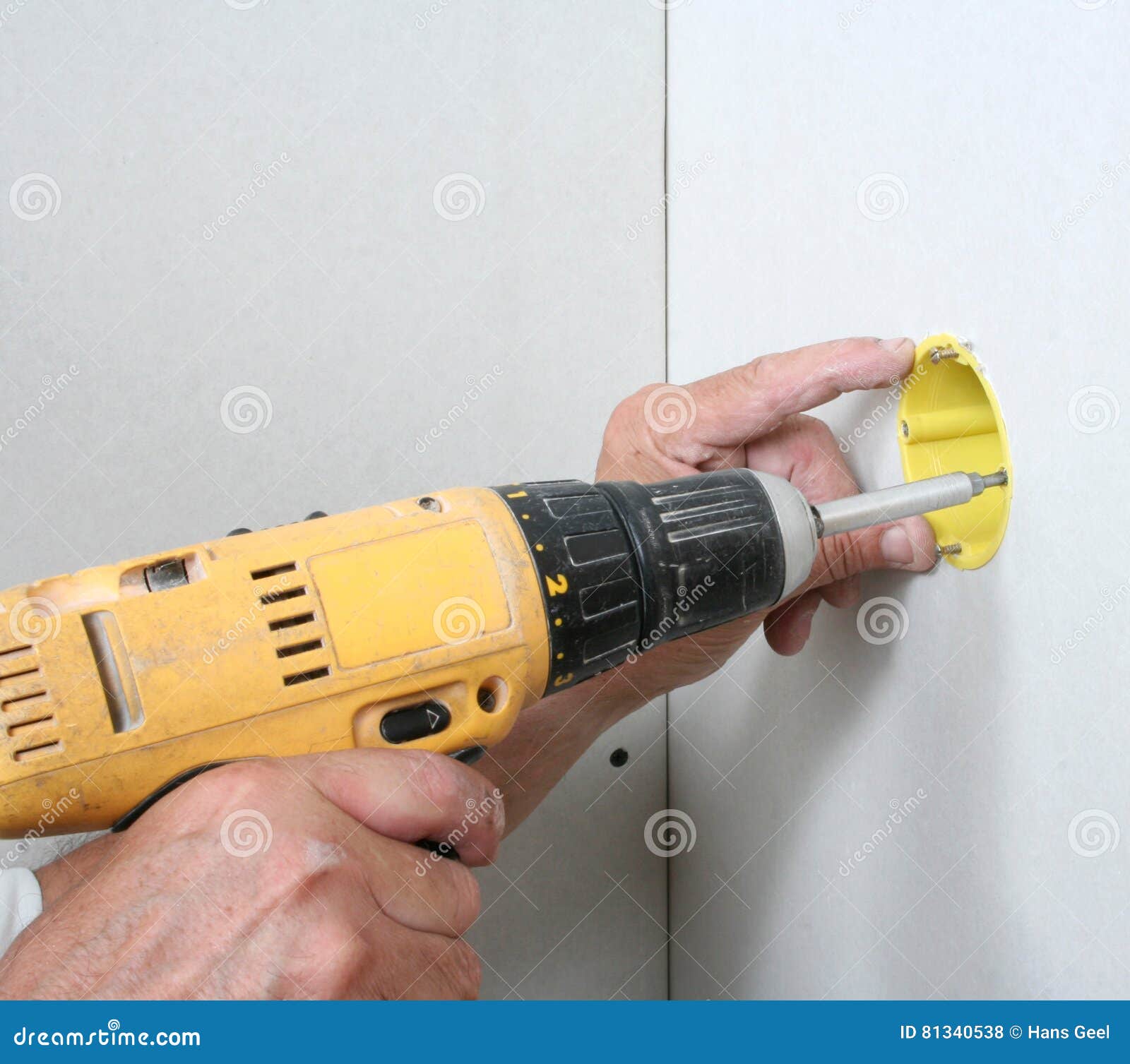 Placing Electric Junction Box Stock Photo - Image of fitting ...