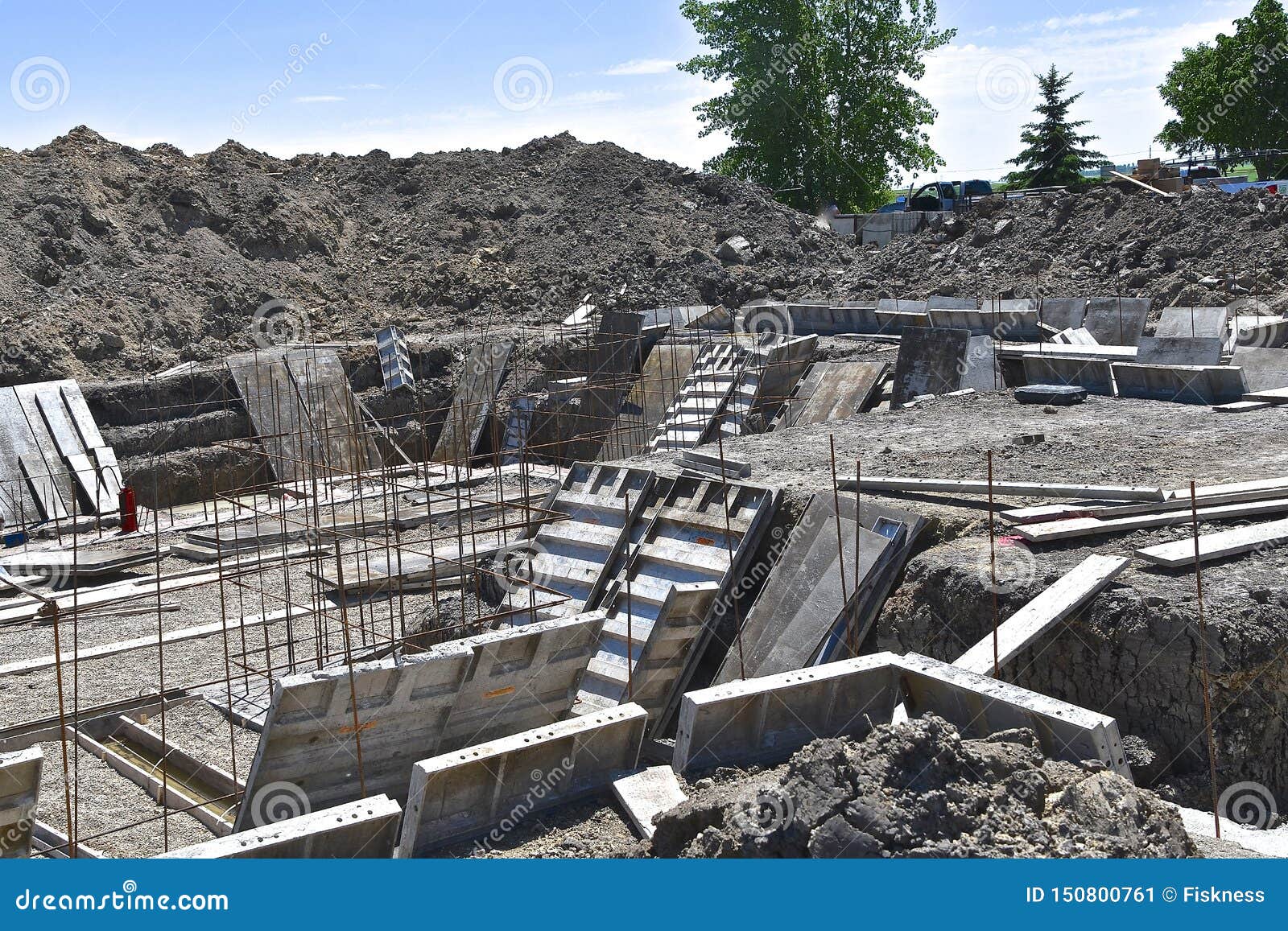 Placing Forms To Create a House Foundation, Stock Image - Image of ...