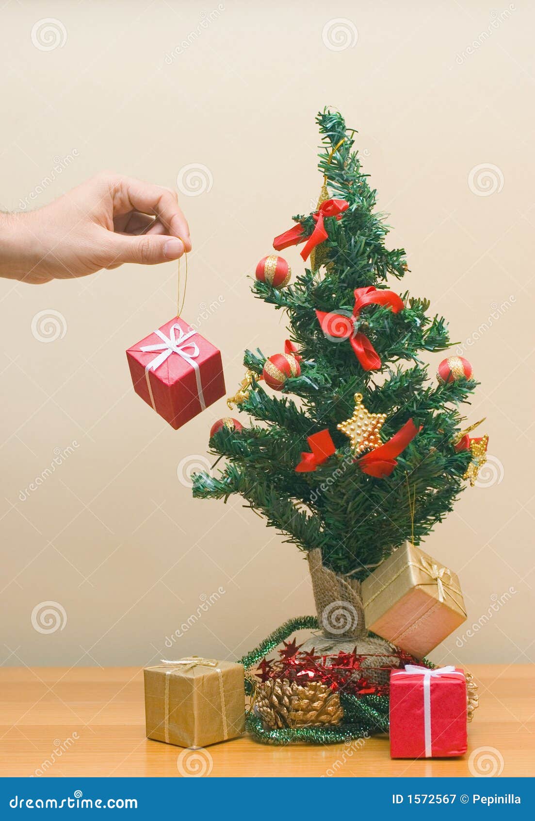 Placing gifts stock image. Image of holidays, family, tree - 1572567