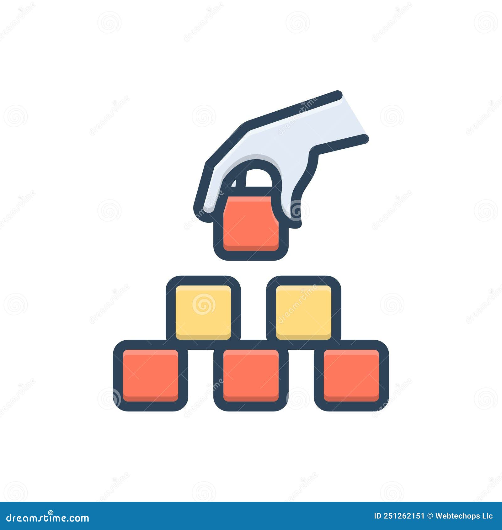 Color Illustration Icon for Placing, Inset and Fixing Stock ...