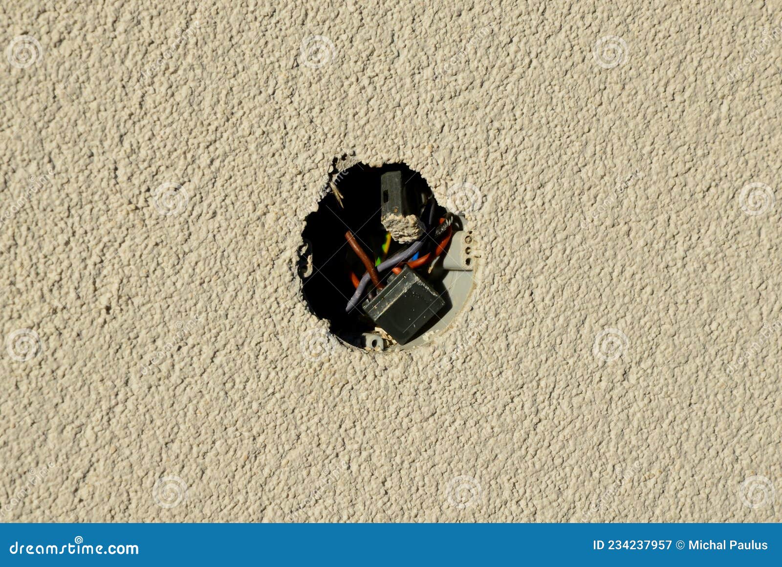 Placing a Socket or Light Switch, Round Holes with Boxes Full of ...