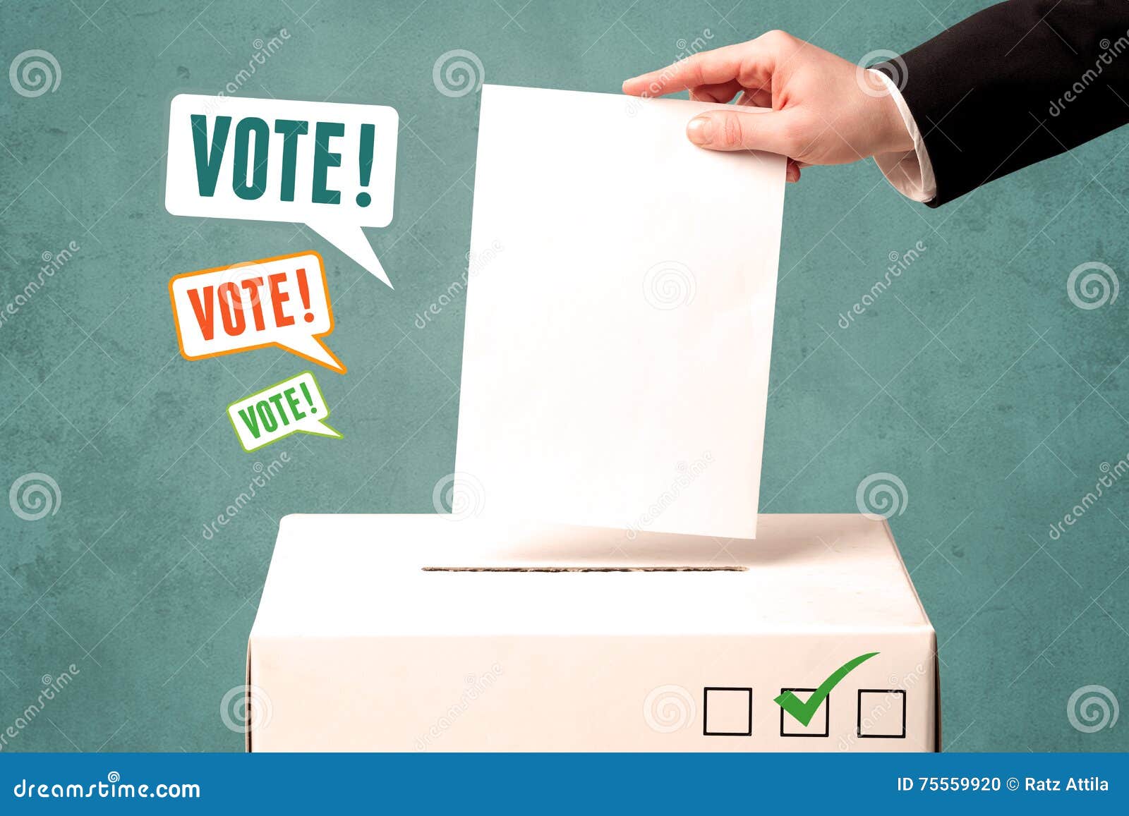 Placing A Voting Slip Into A Ballot Box Royalty-Free Stock Photo ...