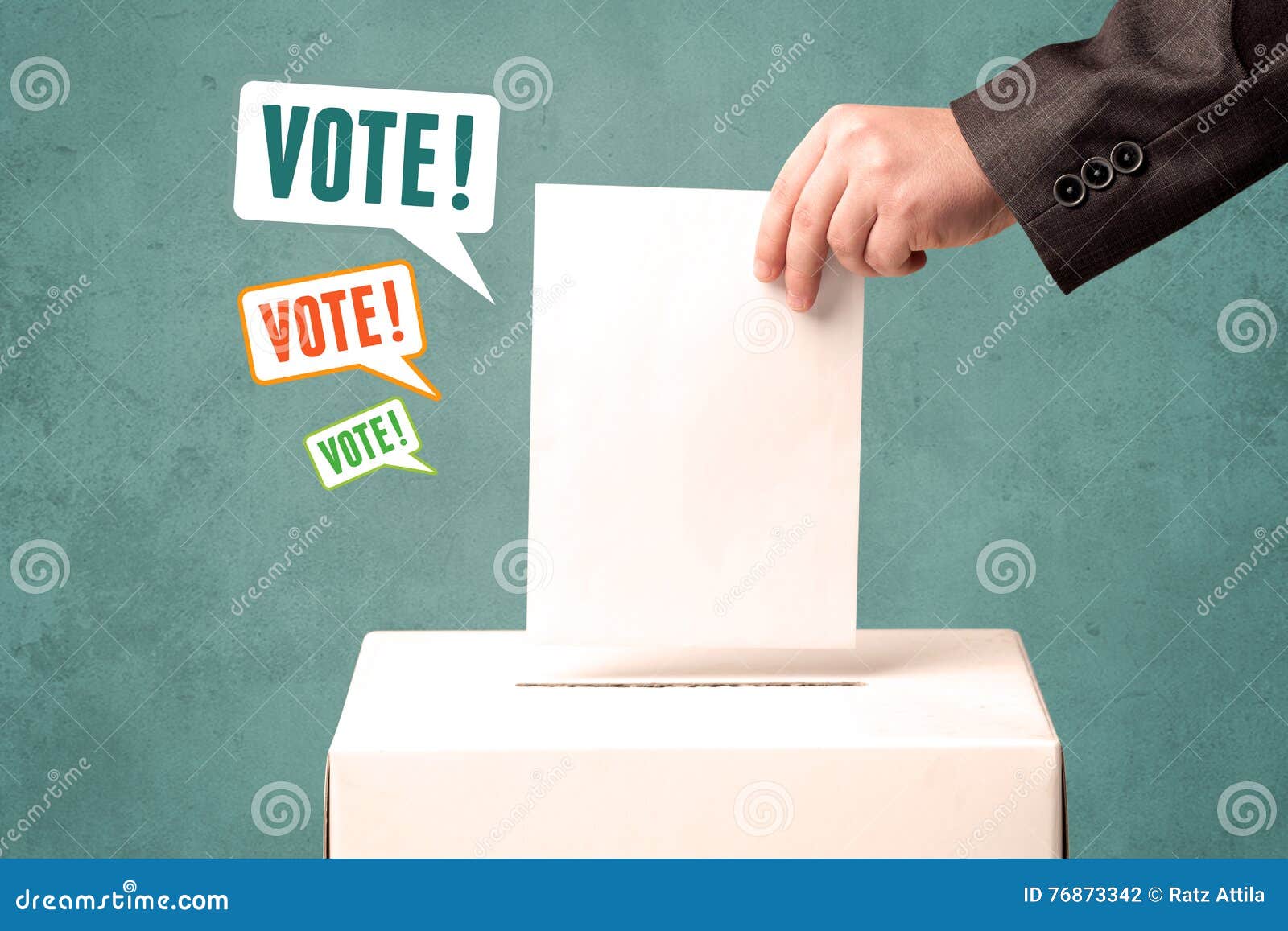 Placing a Voting Slip into a Ballot Box Stock Photo - Image of grunge ...