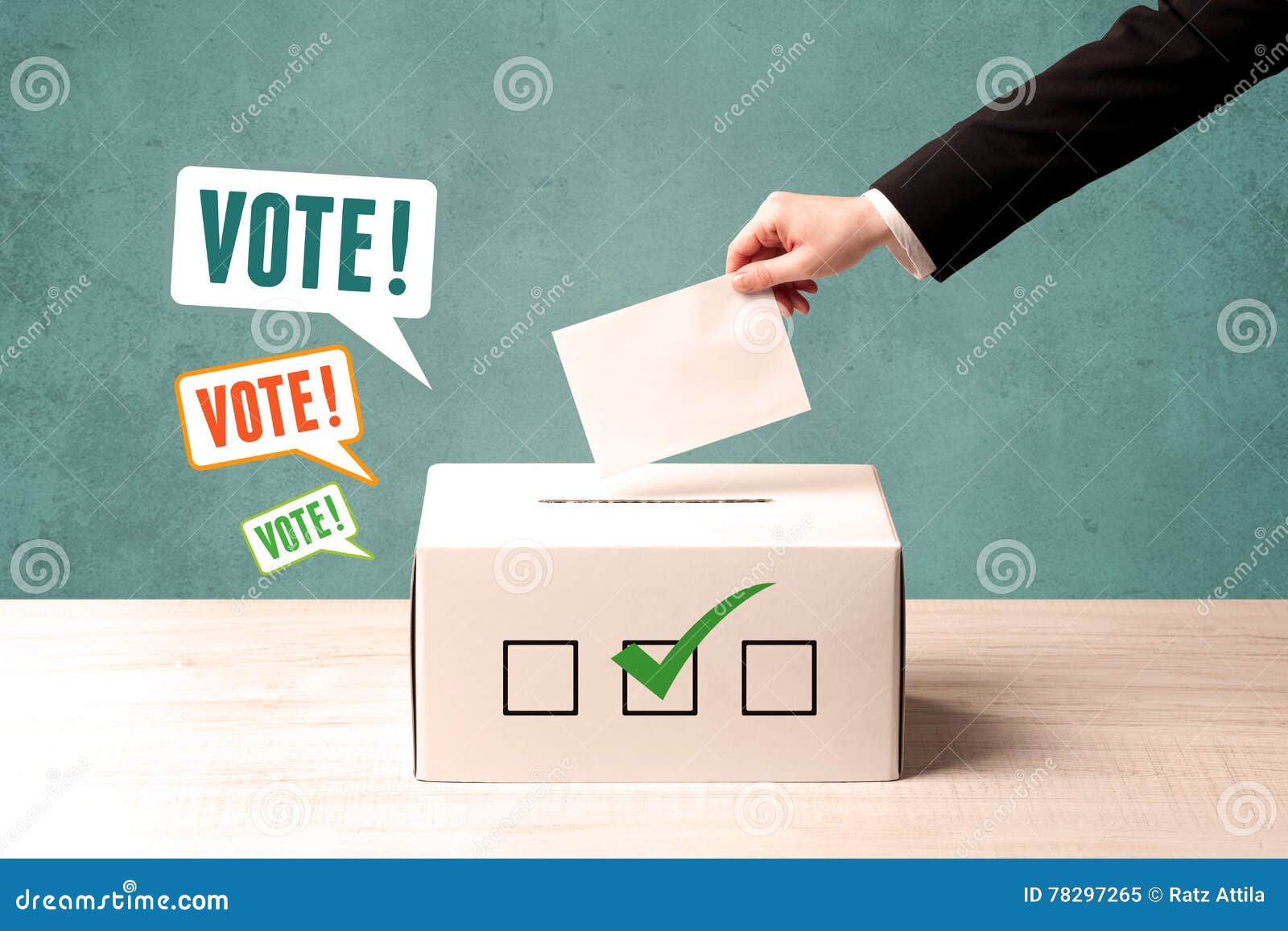 Placing a Voting Slip into a Ballot Box Stock Image - Image of opinion ...