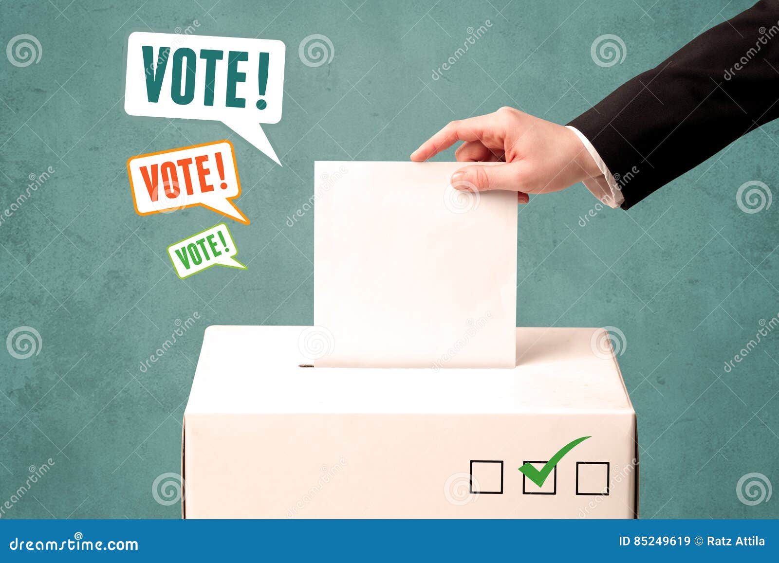 Placing A Voting Slip Into A Ballot Box Royalty-Free Stock Photo ...