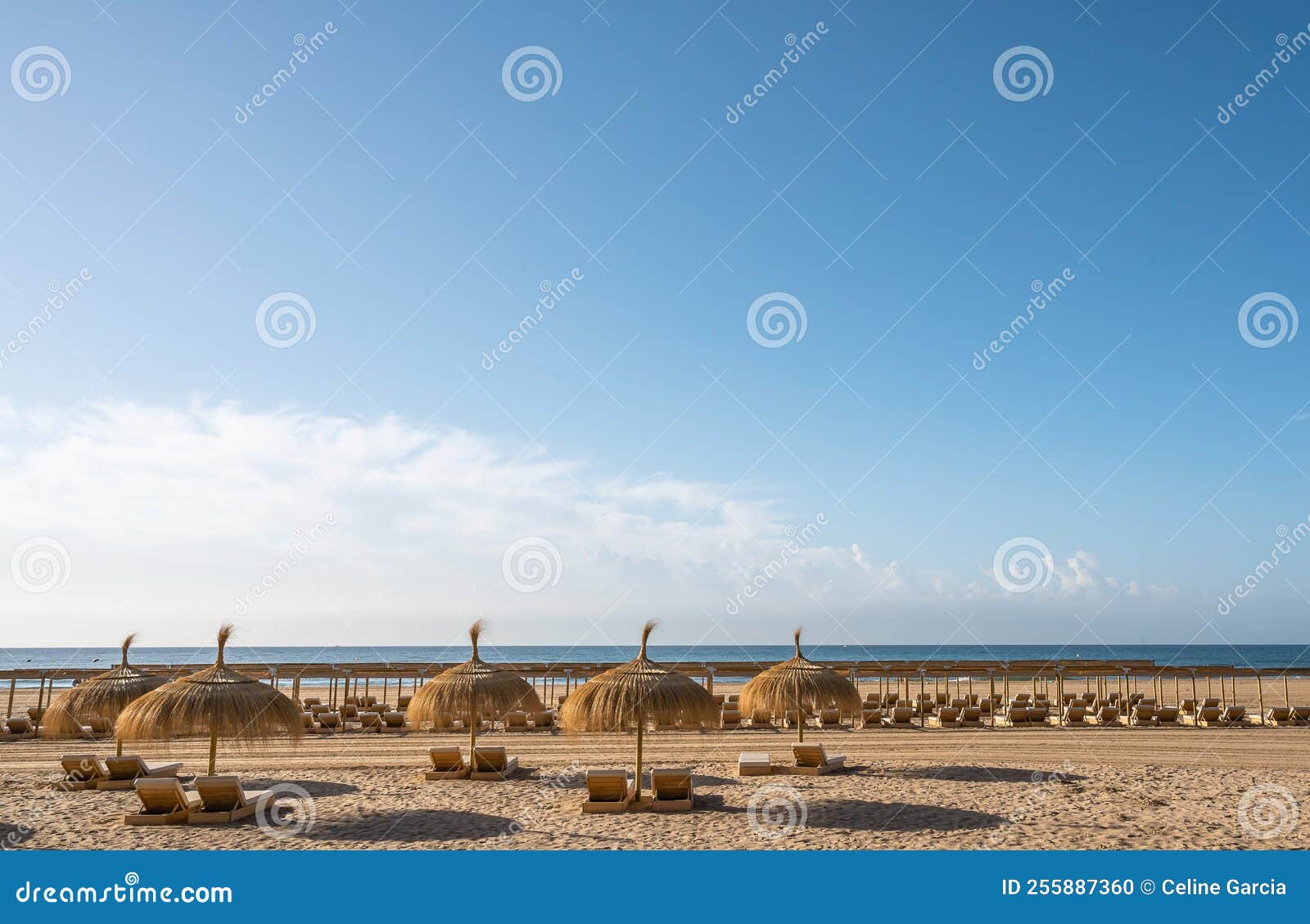 Panorama of Cambrils beach stock photo. Image of beach - 255887360