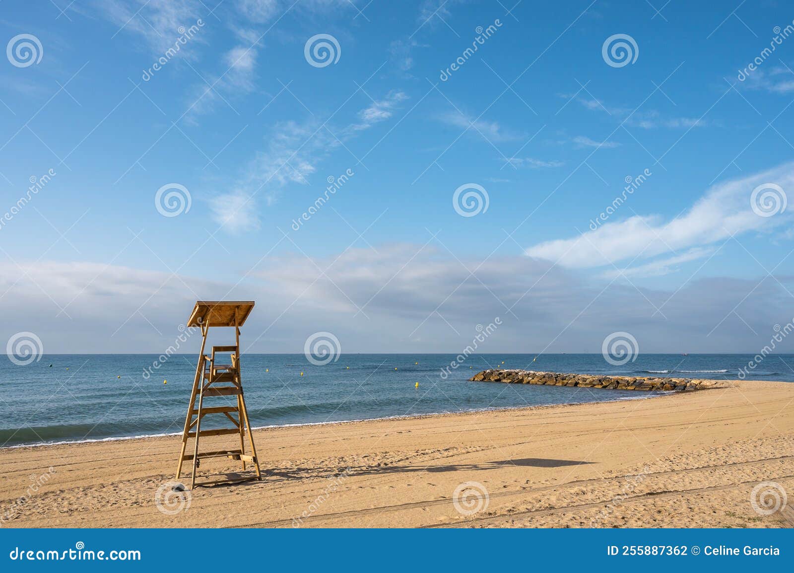Panorama of the Great Beach of Cambrils in the Province of Catalonia ...