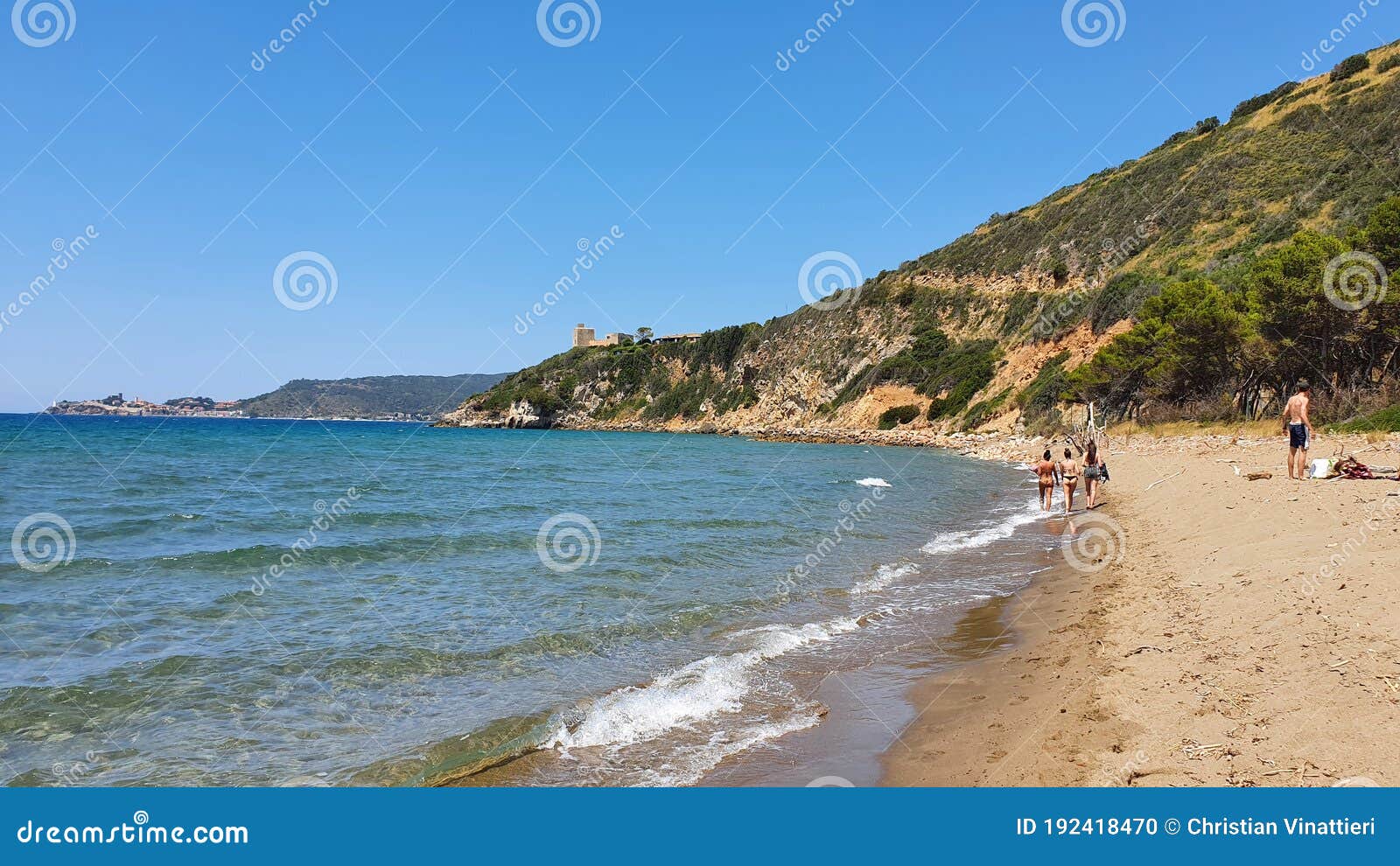Plage de l'albinia photo stock. Image du rivage, terrain - 192418470