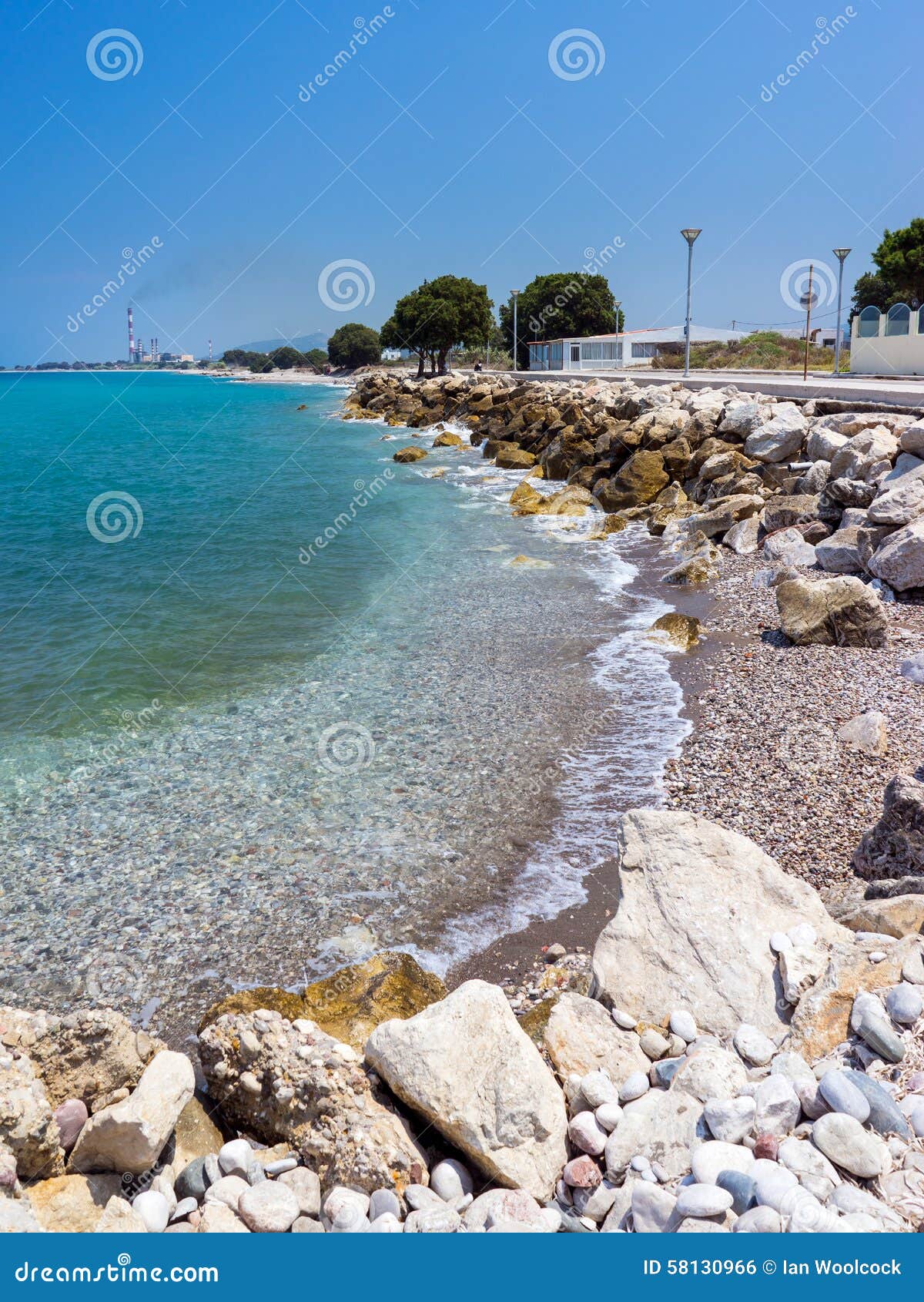 Plage Rhodes de Soroni photo stock. Image du grèce, plages - 58130966