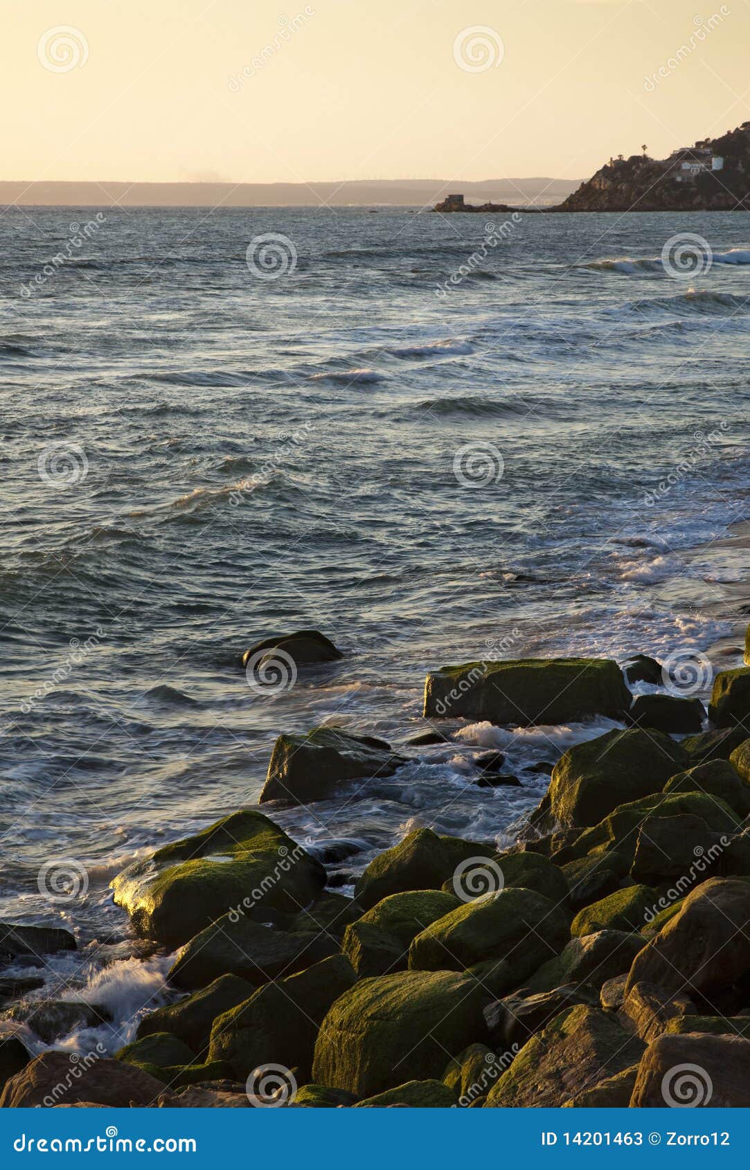 Plage rocheuse image stock. Image du ressort, pierres - 14201463