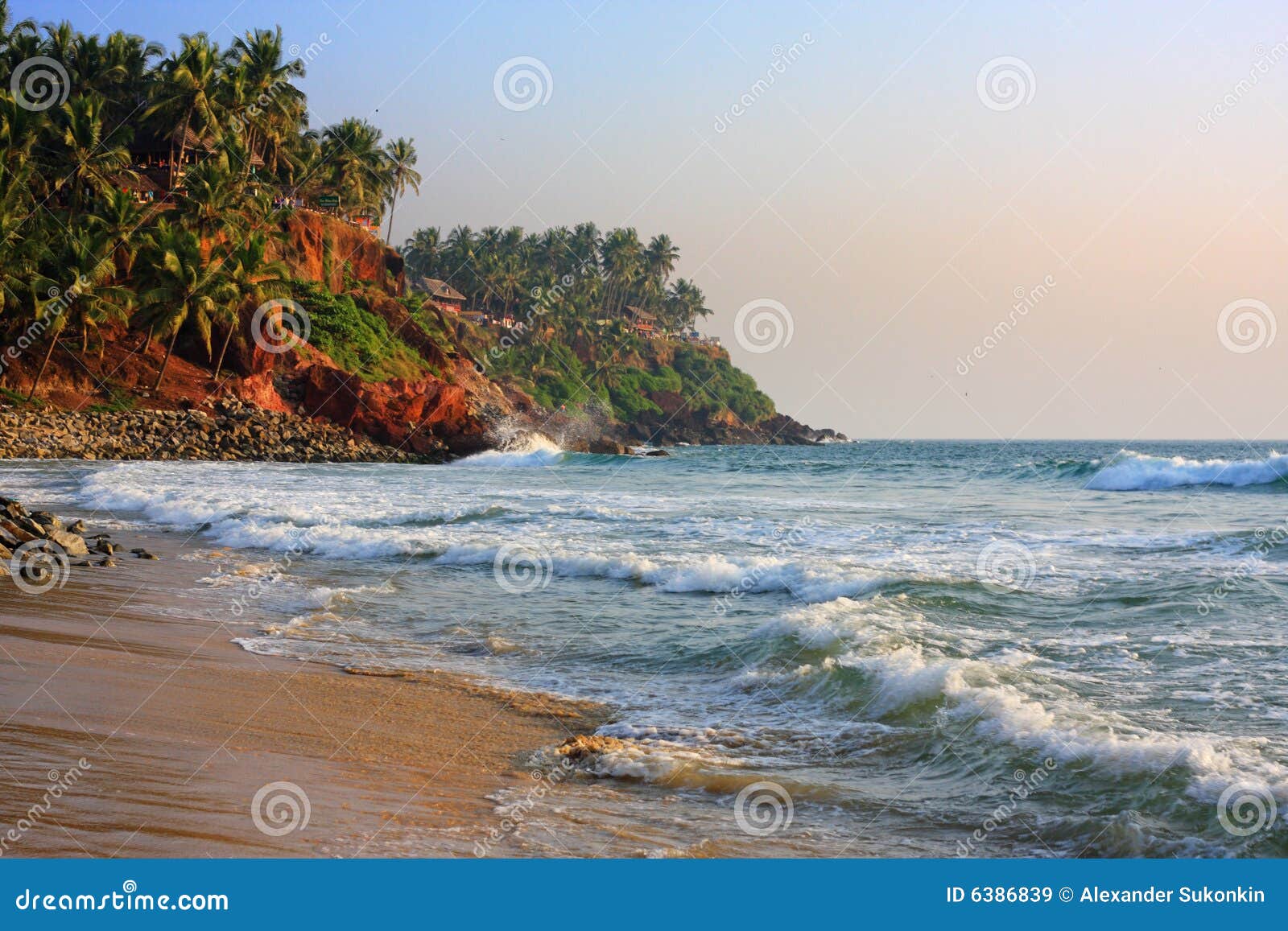 Plage Tropicale, Inde Kerala Image stock - Image du vacances, côtier ...