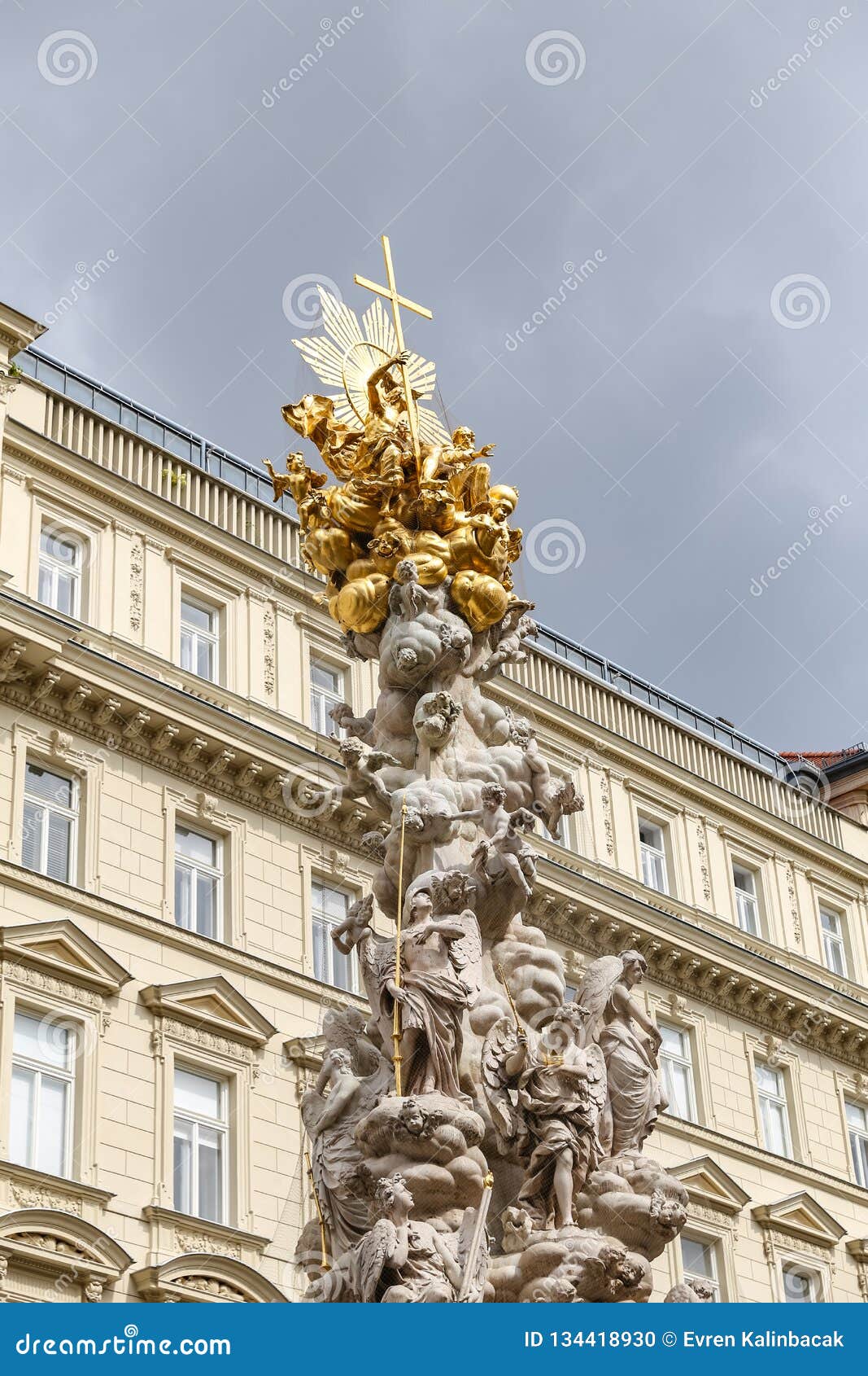 Plague Column in Vienna, Austria Stock Photo - Image of monument ...