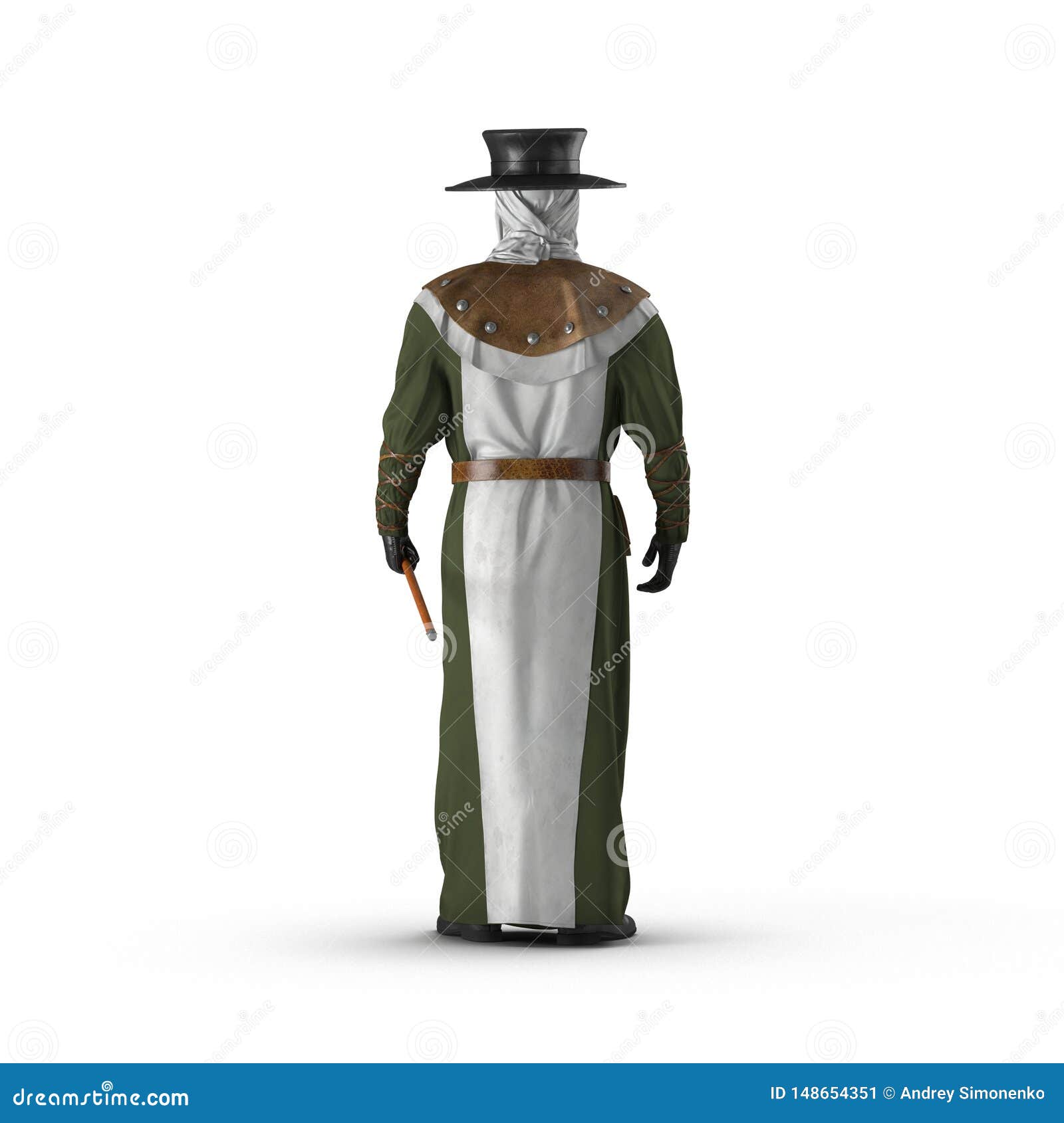 Plague Doctor Isolated on White Background 3D Illustration Stock ...