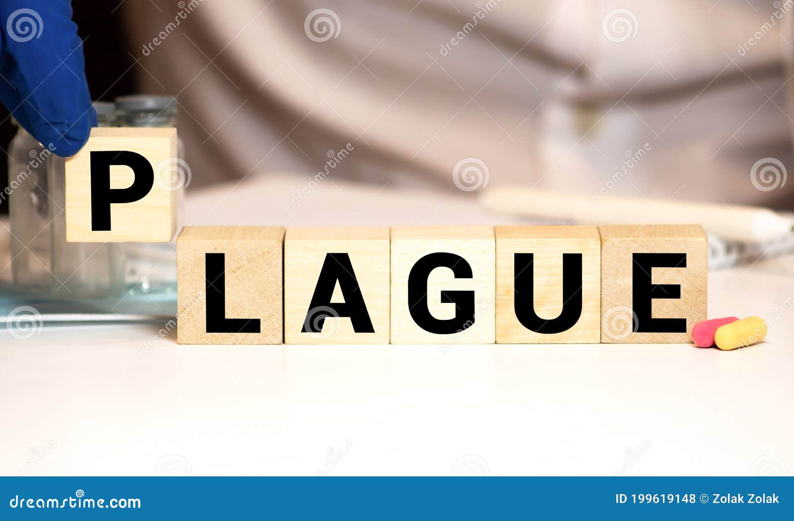 Plague Word from Wooden Blocks on Desk Stock Photo - Image of epidemic ...