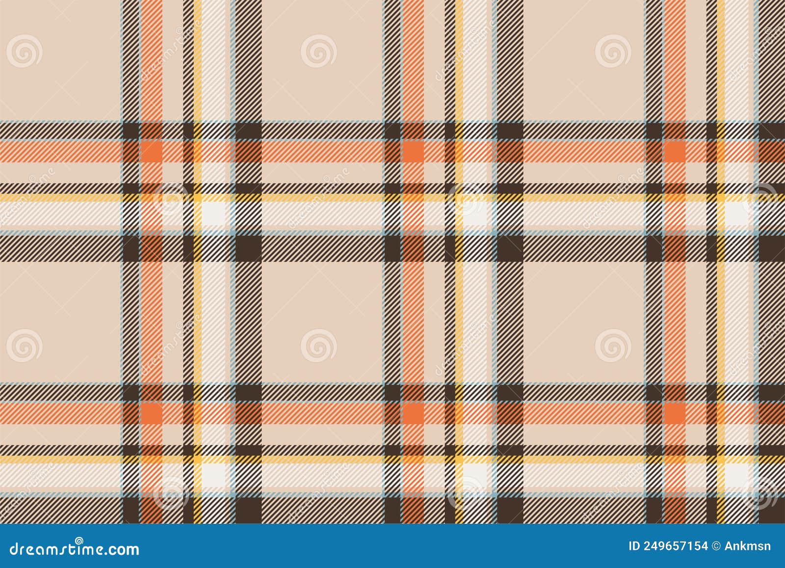 Plaid Background, Check Seamless Pattern in Beige. Vector Fabric ...