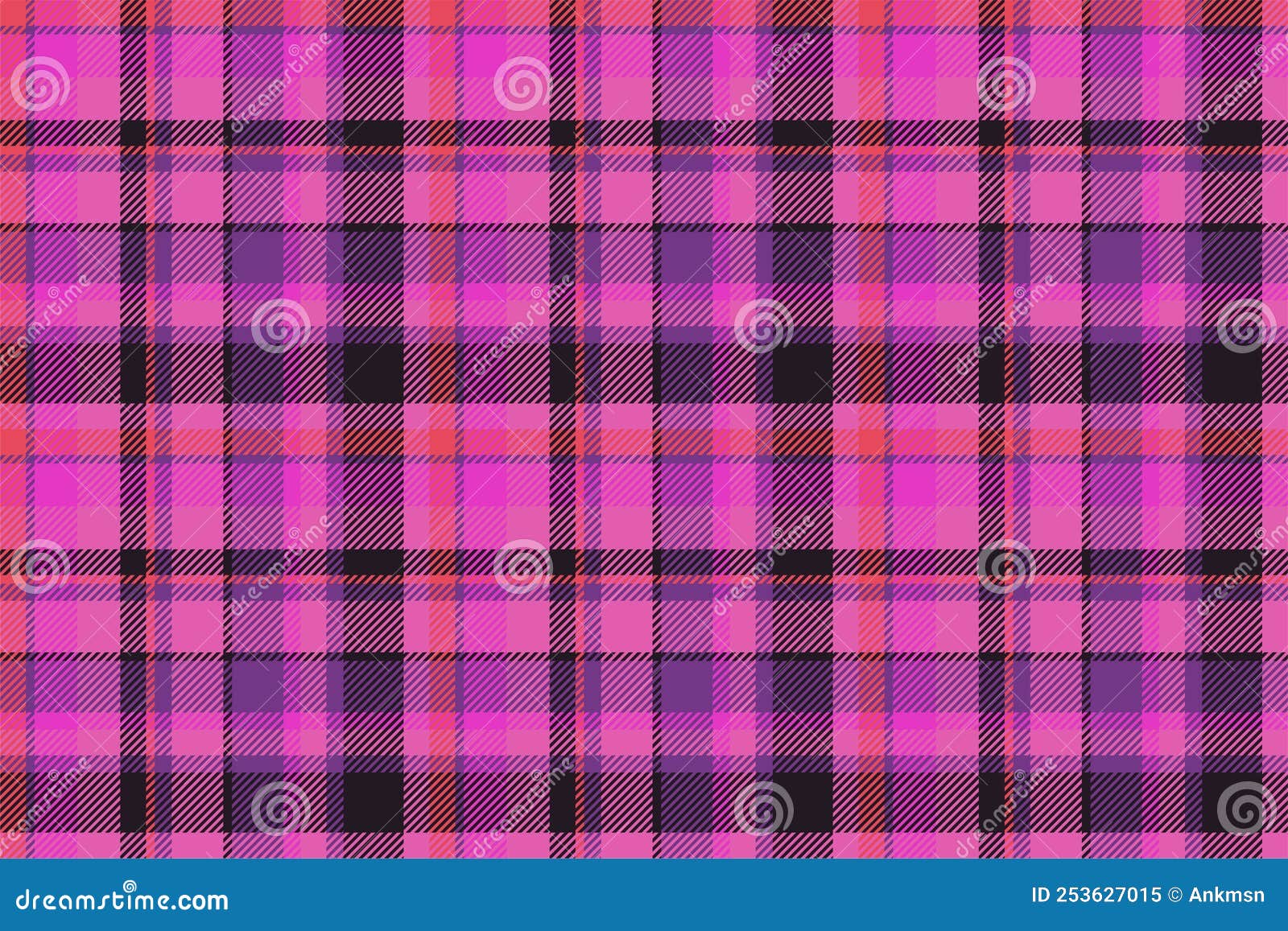 Plaid Background, Check Seamless Pattern in Pink. Vector Fabric Texture ...