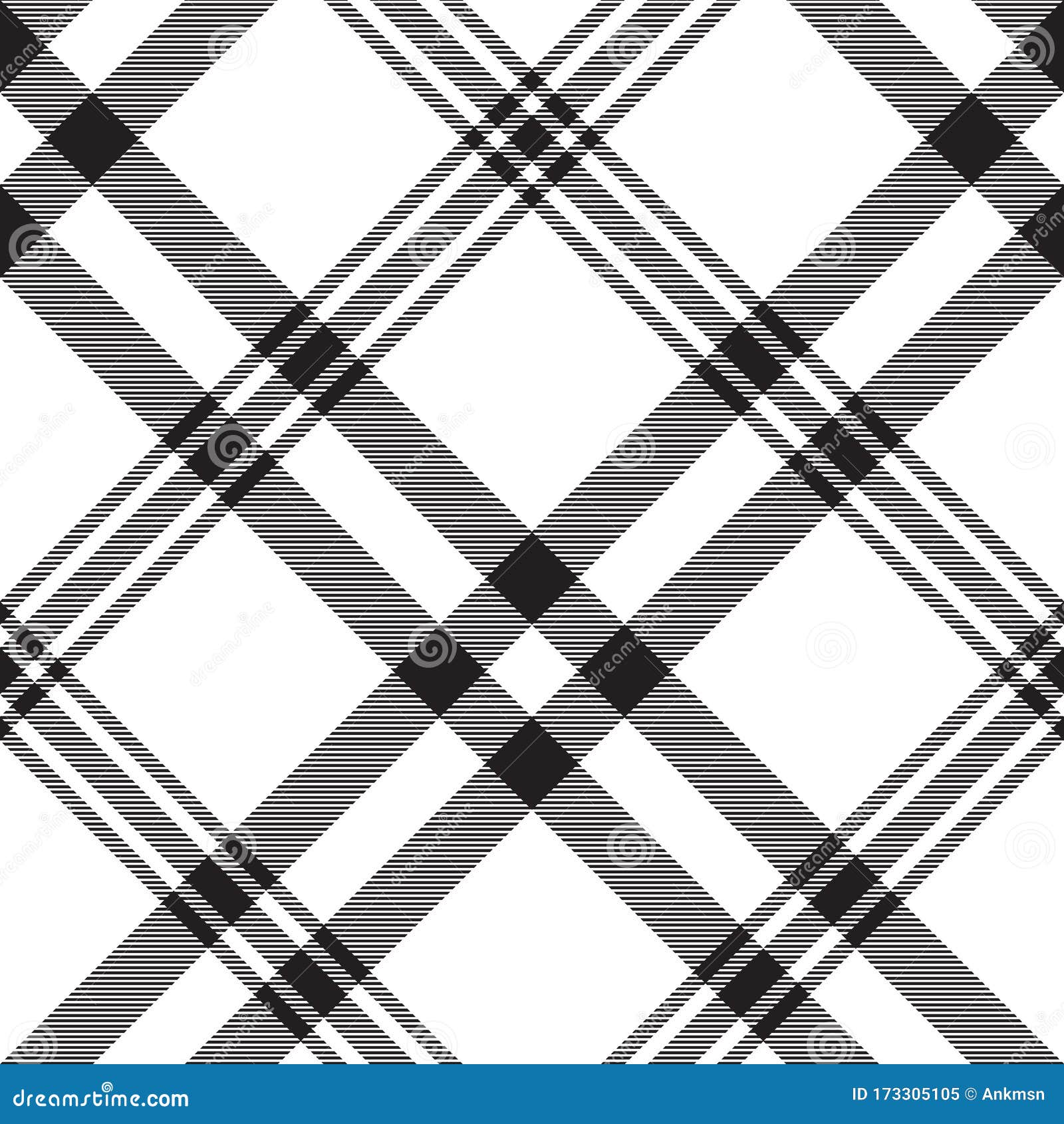 Plaid Black White Seamless Pattern Stock Vector - Illustration of ...