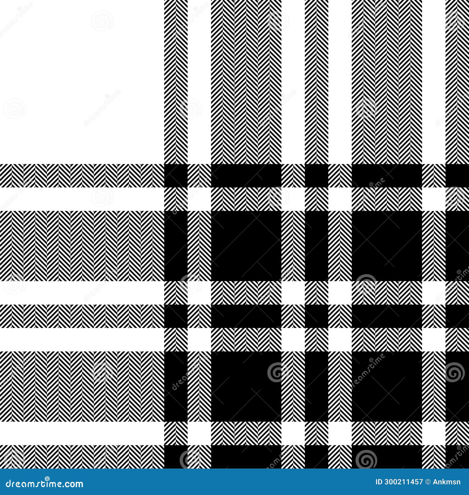 Plaid Check Pattern in Black and White. Seamless Fabric Texture. Tartan ...
