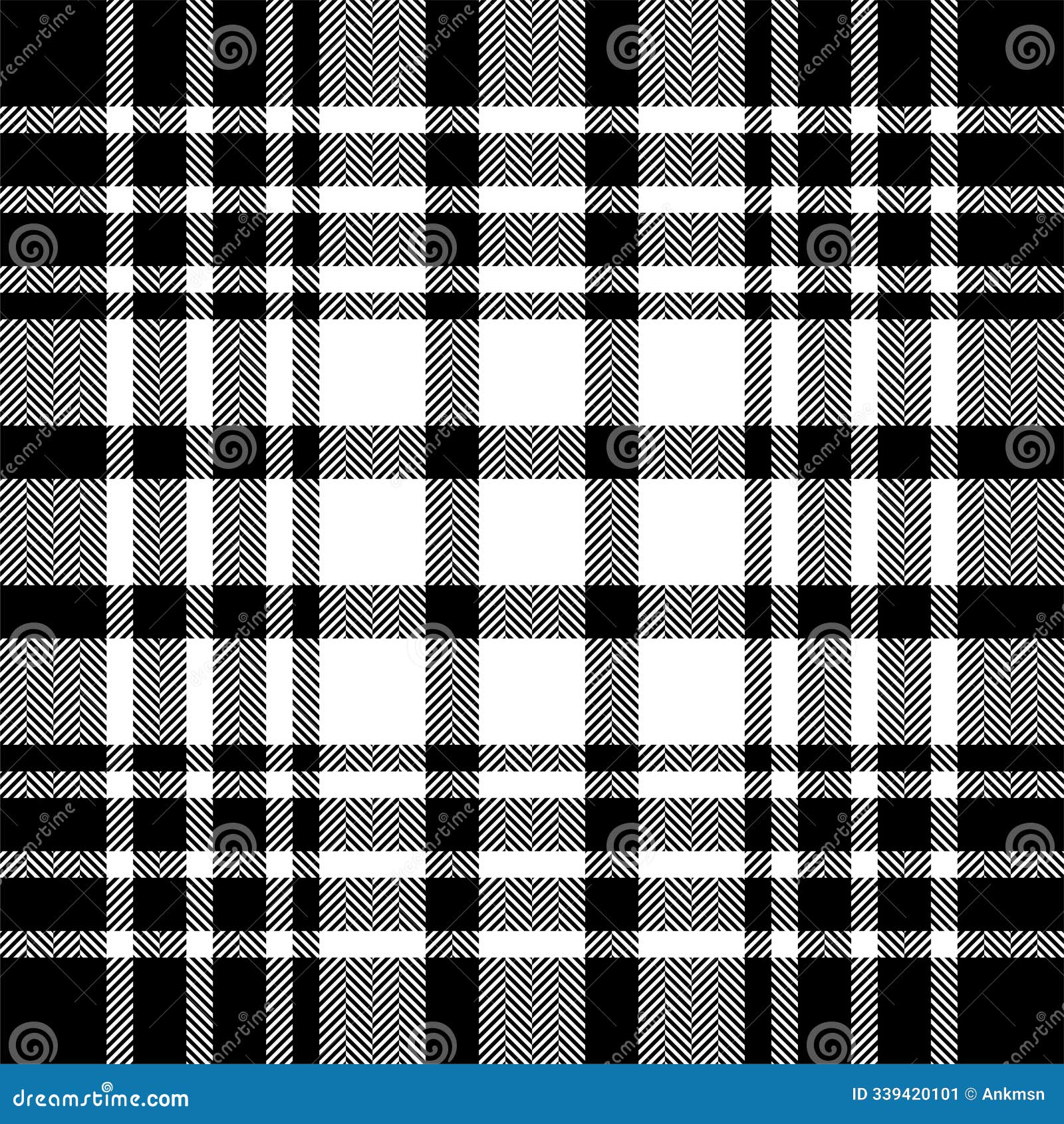 Plaid Check Pattern in Black and White. Seamless Fabric Texture. Tartan ...