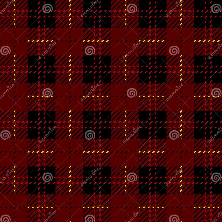 Plaid Check Pattern in Red, Black and White. Seamless Fabric Texture ...