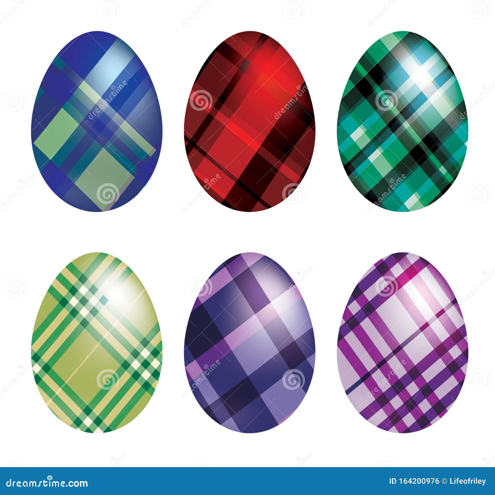 Plaid Easter Eggs Set stock vector. Illustration of azure - 164200976