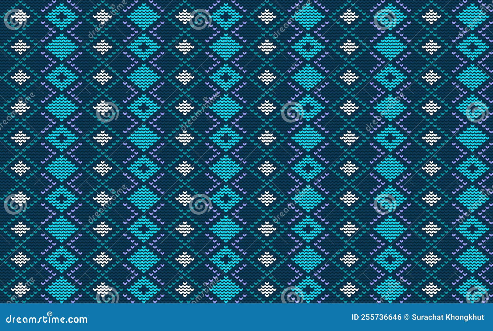 Plaid Embroidery Pattern, Squares Knitted Decorative Background, Blue ...
