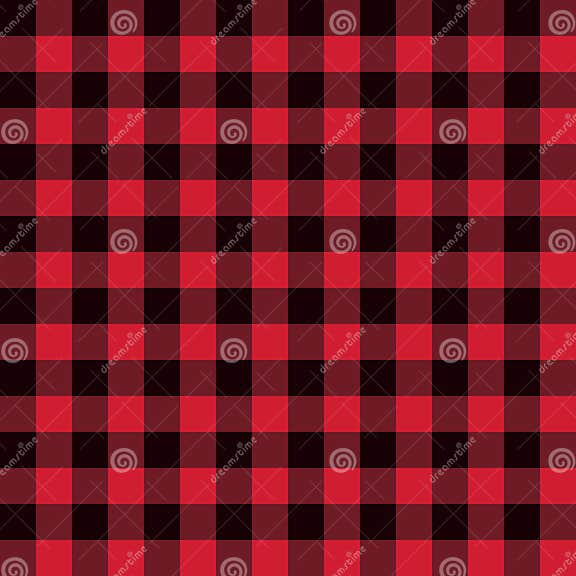 Plaid Flannel Pattern, Black and Red Checkered Seamless Repeatable ...
