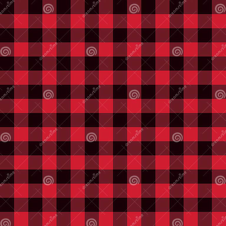 Plaid Flannel Pattern, Black and Red Checkered Seamless Repeatable ...