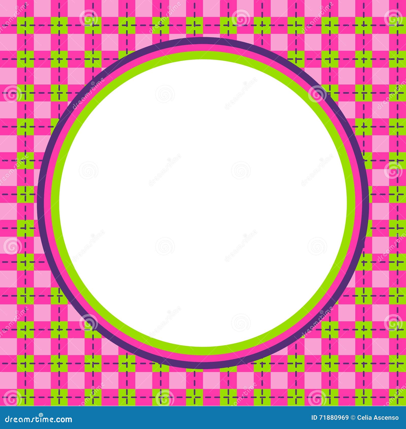 Pink Gingham Border Clip Art