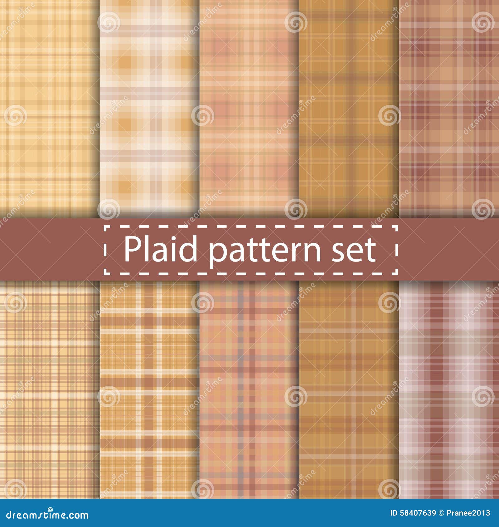 Plaid Pattern Set Seamless Background Stock Vector - Illustration of ...