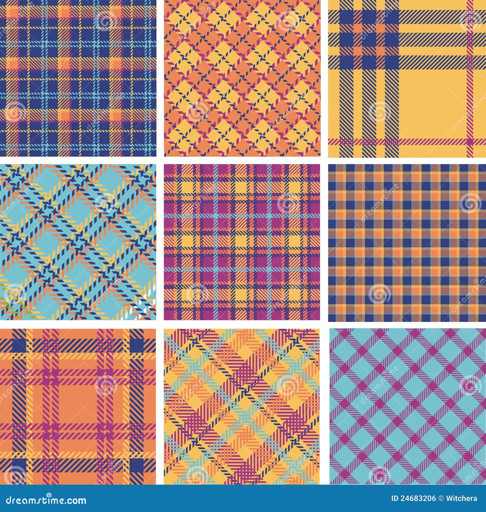 Plaid patterns color set stock illustration. Illustration of color ...
