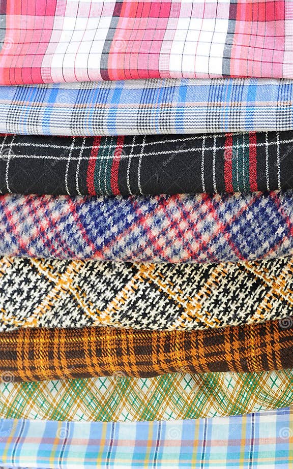 Plaid pieces of cloth stock photo. Image of checks, textured - 21637012