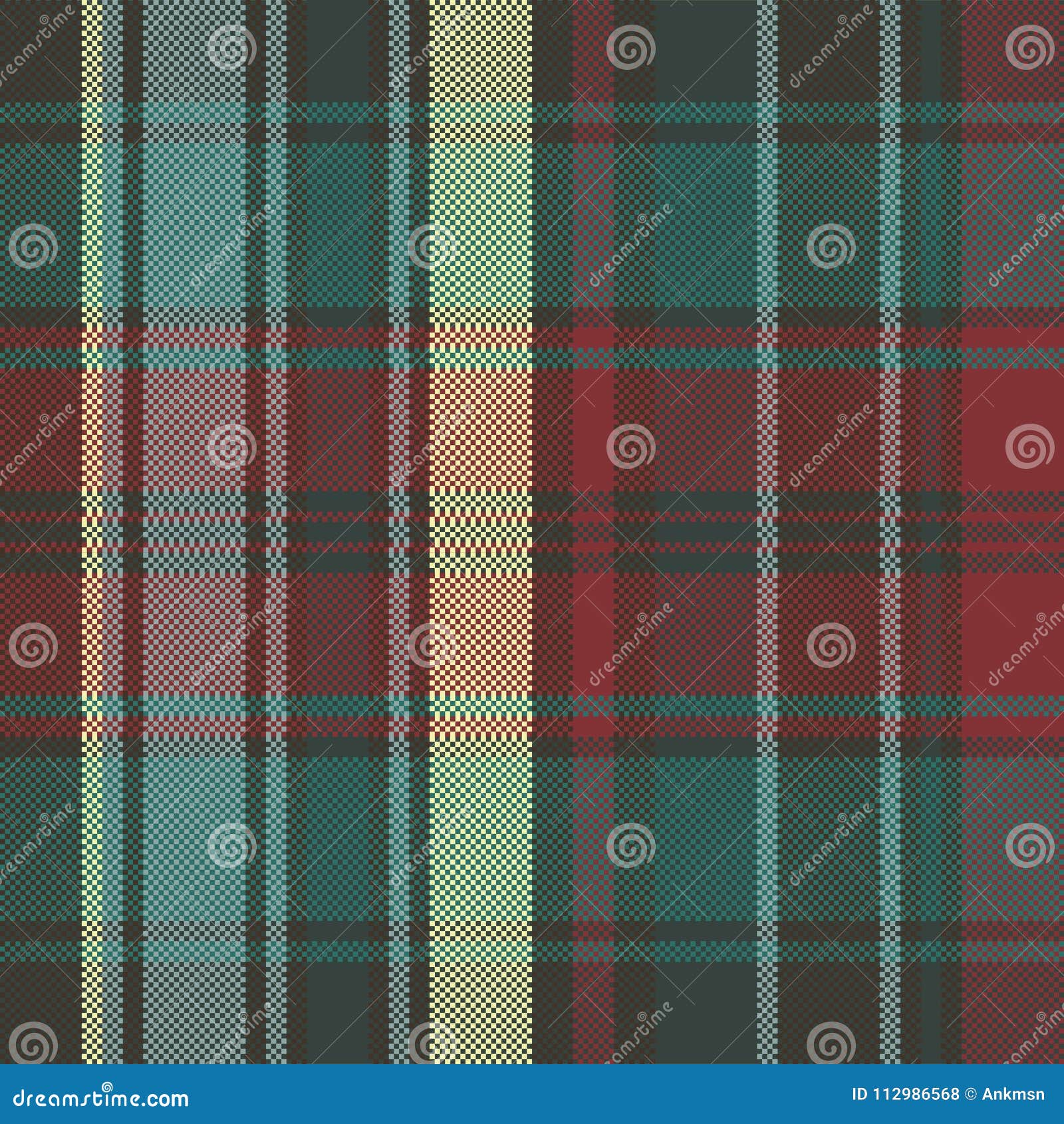 Plaid Pixel Fabric Texture Seamless Pattern Stock Vector - Illustration ...