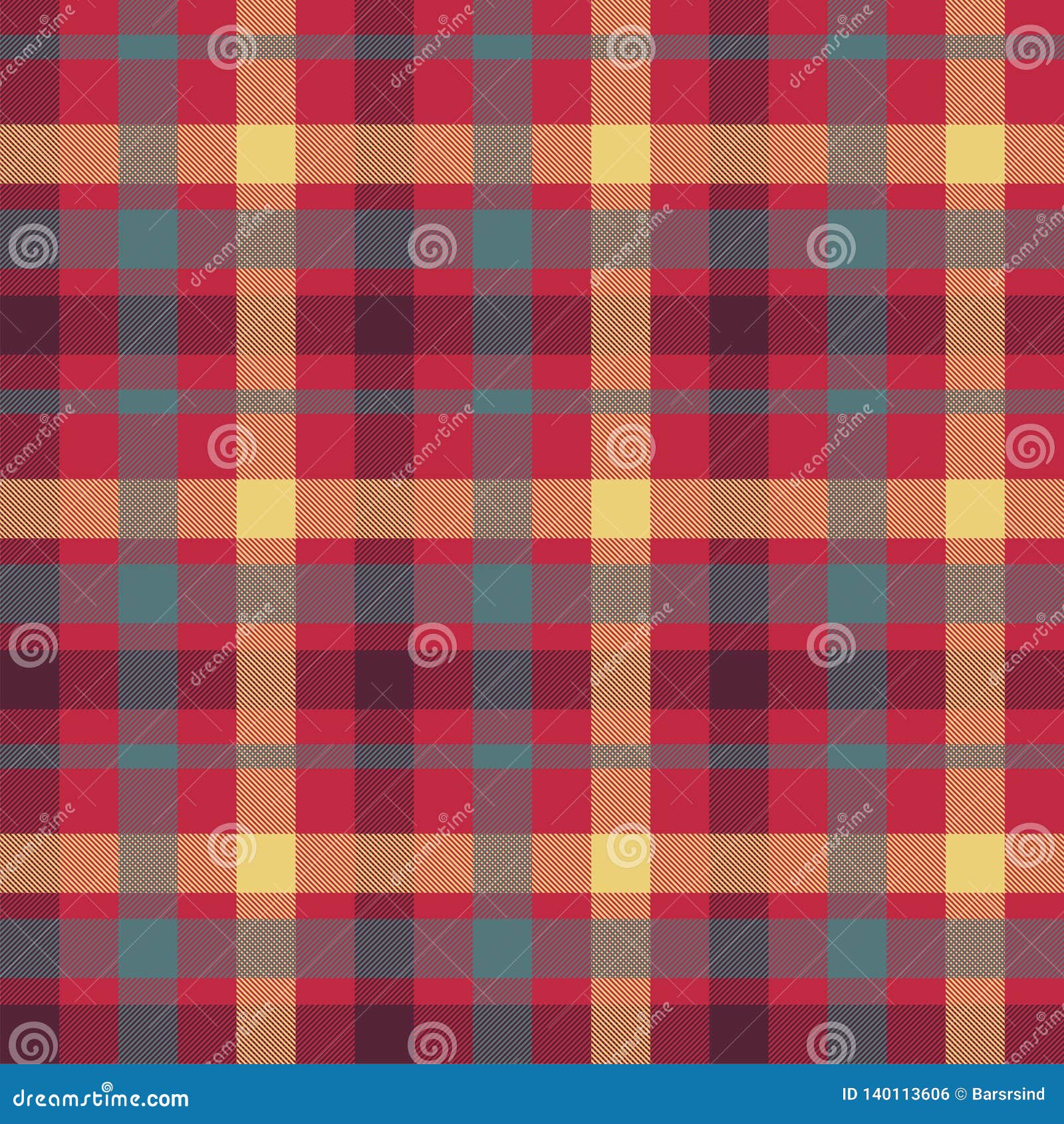 Plaid Red Color Seamless Vector Pattern Stock Vector - Illustration of ...