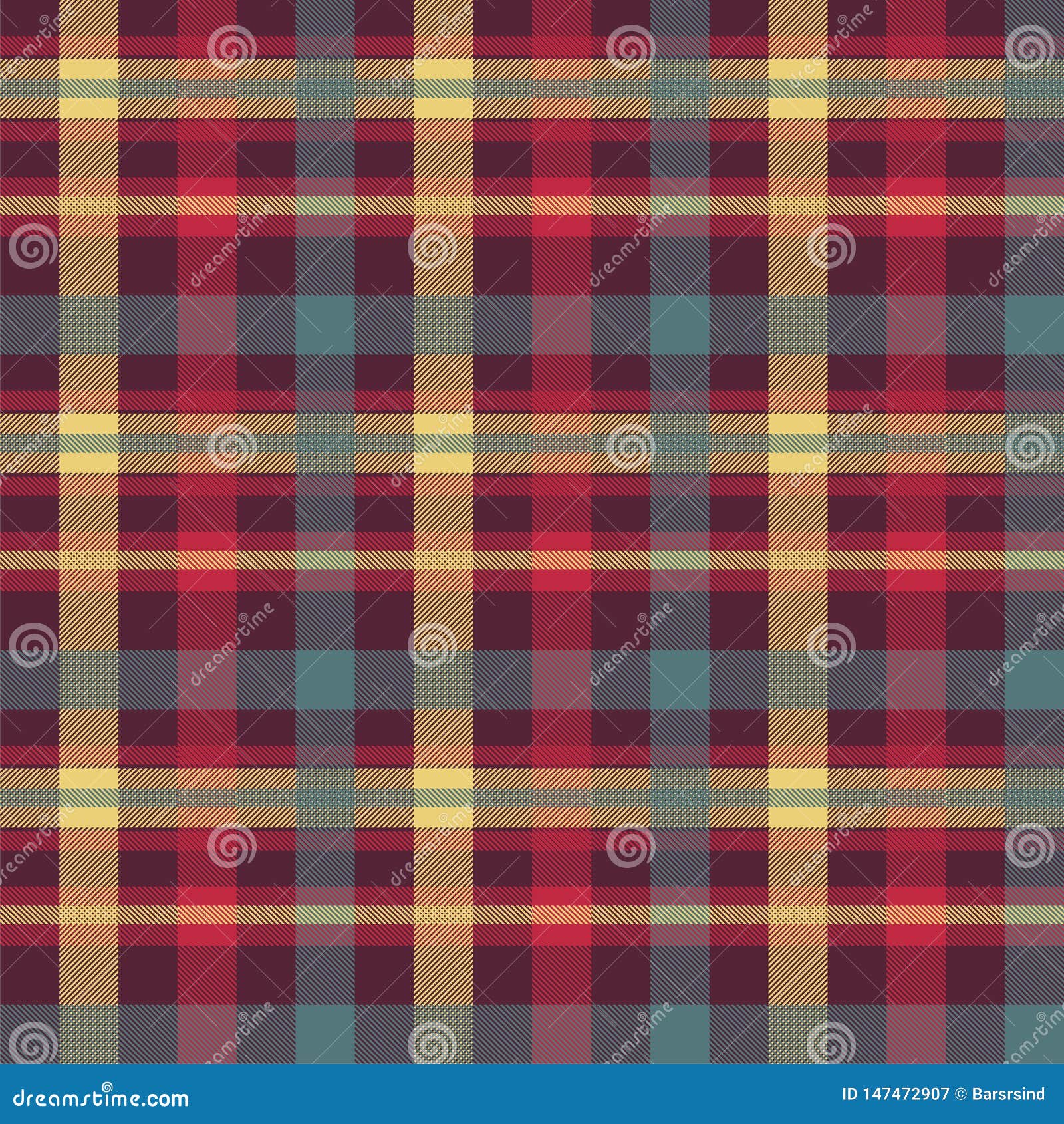 Plaid Red Color Seamless Pattern Stock Illustration - Illustration of ...