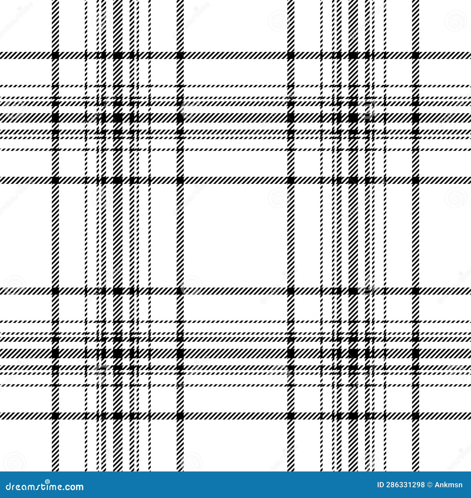 Plaid Seamless Pattern in Black White. Check Fabric Texture. Vector ...