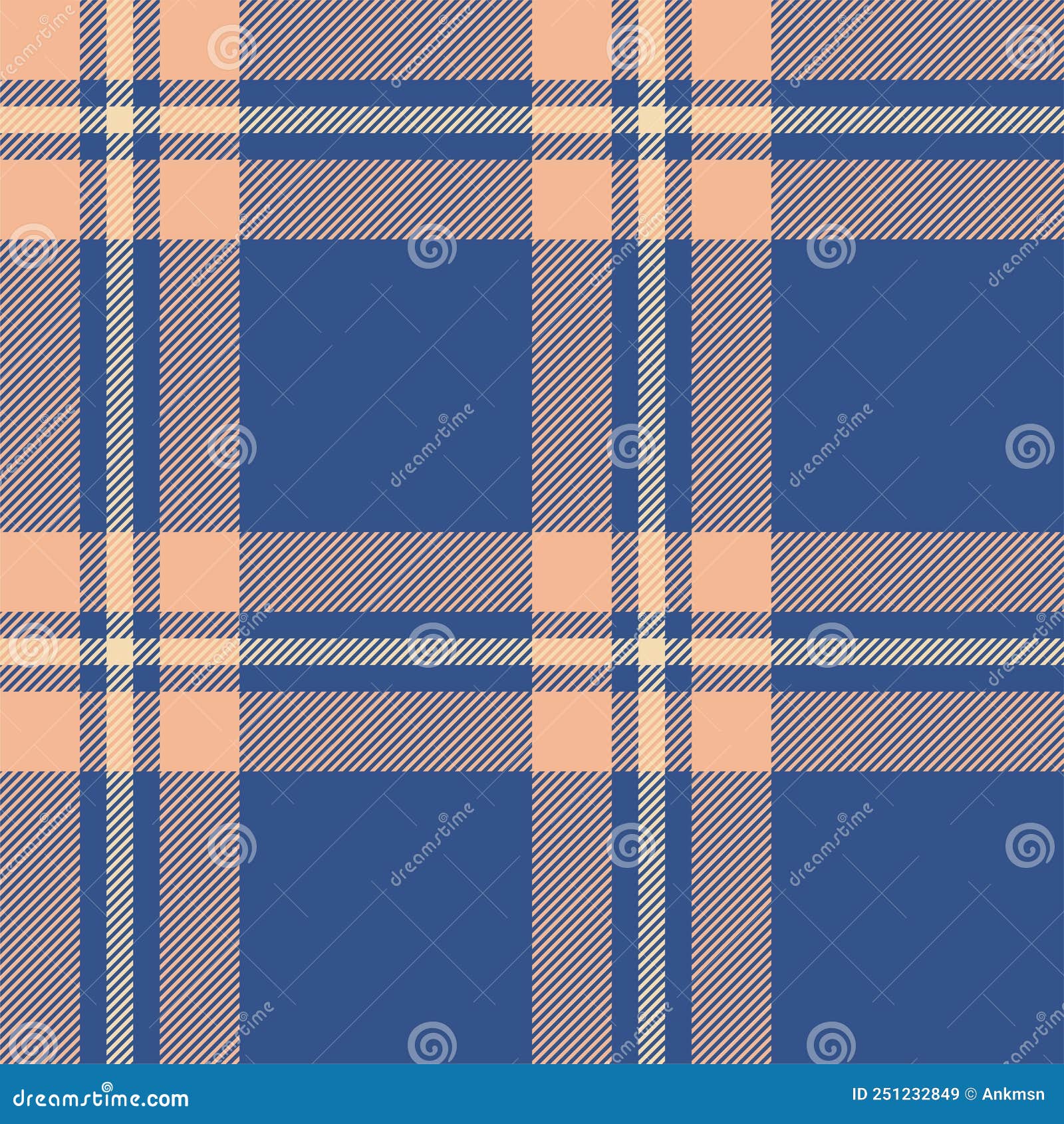 Plaid Seamless Pattern in Blue. Check Fabric Texture Stock Vector ...