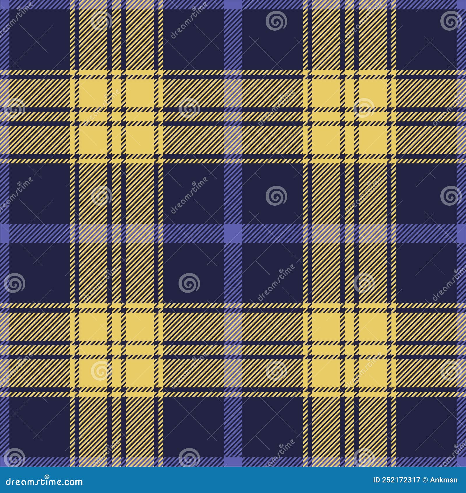 Plaid Seamless Pattern in Blue. Check Fabric Texture Stock Vector ...