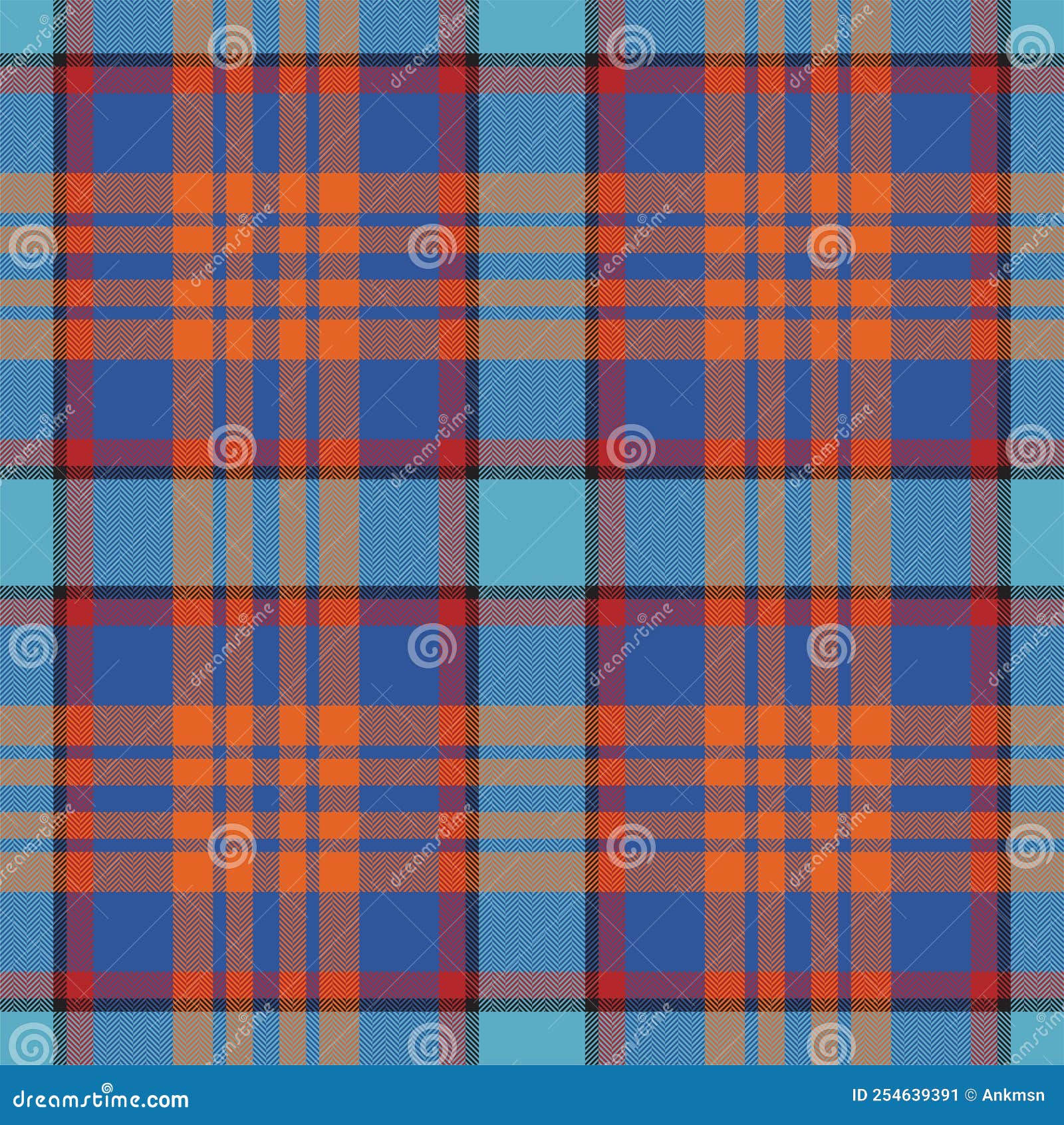 Plaid Seamless Pattern in Blue. Check Fabric Texture Stock Vector ...