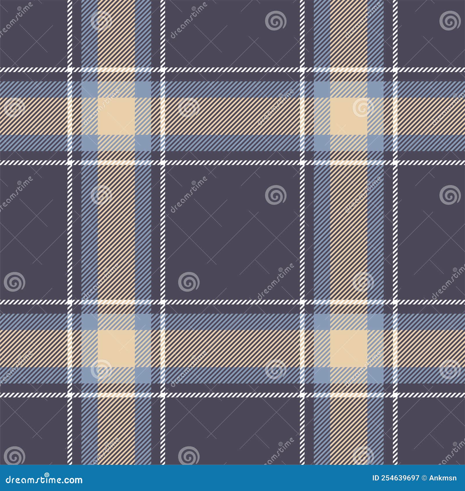 Plaid Seamless Pattern in Blue. Check Fabric Texture Stock Vector ...