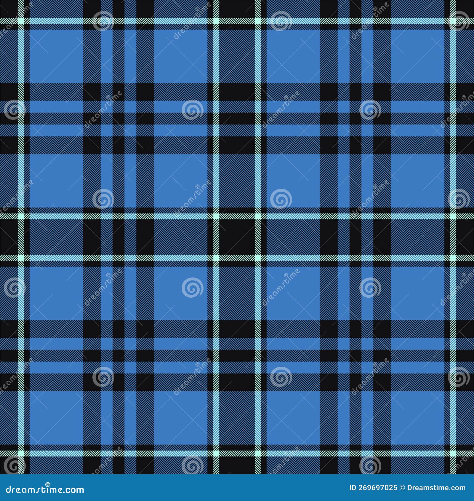 Plaid Seamless Pattern in Blue. Check Fabric Texture Stock Illustration ...