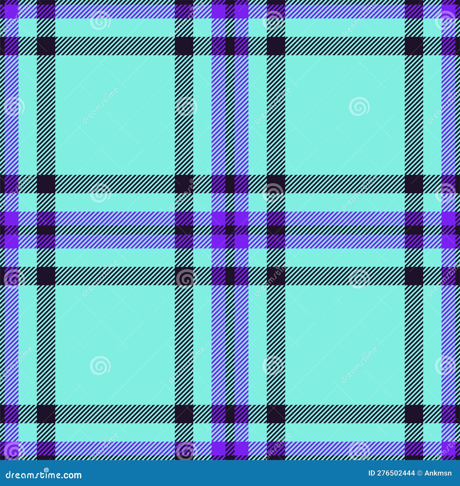 Plaid Seamless Pattern in Blue. Check Fabric Texture Stock Vector ...